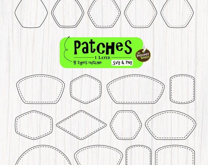 Patch SVG & PNG Bundle | Dotted Outline, Rounded Corners (digital ...