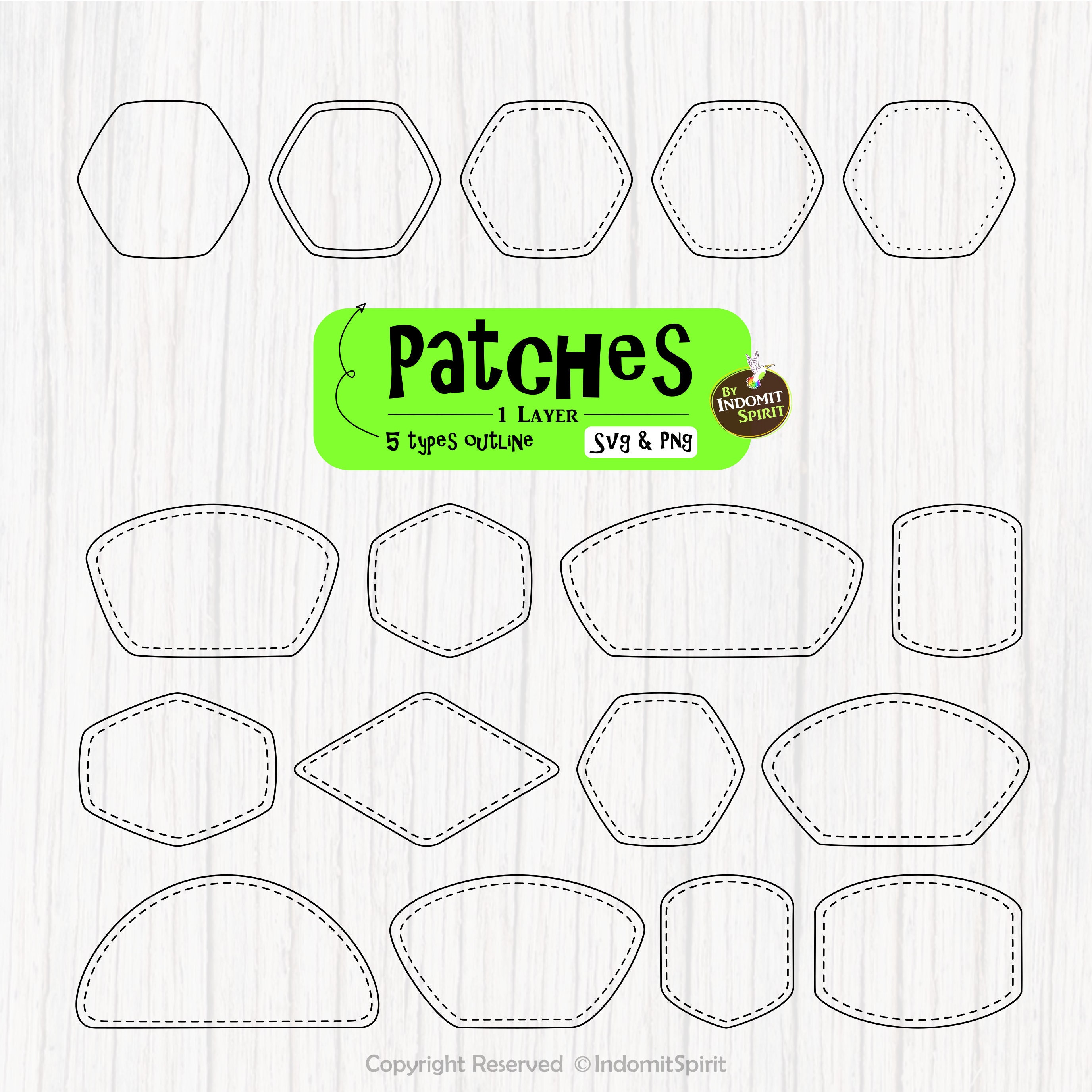 Patch SVG & PNG Bundle | Dotted Outline, Rounded Corners (digital ...