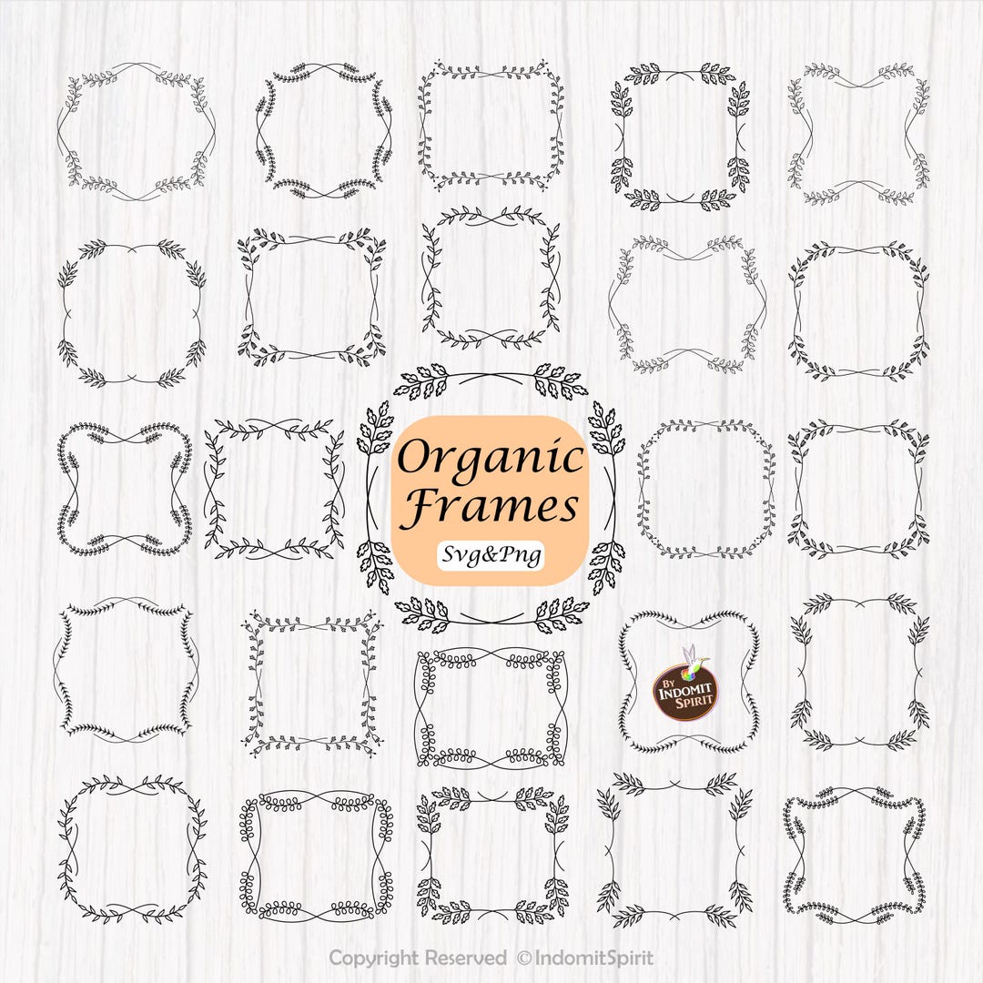 Organic Frames Svg Png / Floral Frames / Greenery Frames Pack / Organic ...