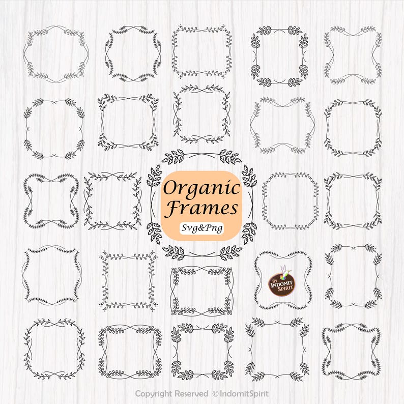 Organic Frames Svg Png / Floral Frames / Greenery Frames Pack / Organic ...
