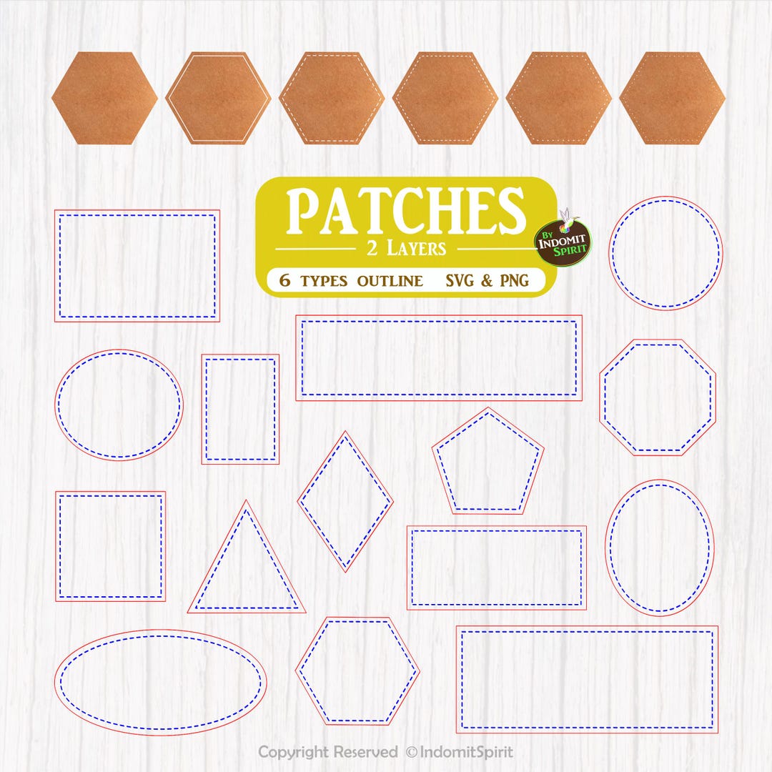2 Layers Patch Svg & Png / Label Svg / Tag Svg / Stencil Svg / Laser ...