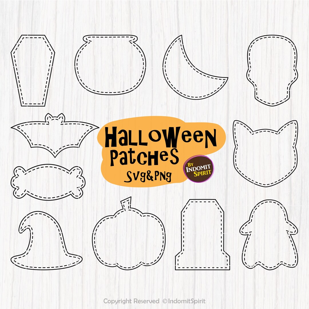 Halloween Patch Svg /dotted Outline Svg / Patches Leather Png - Etsy