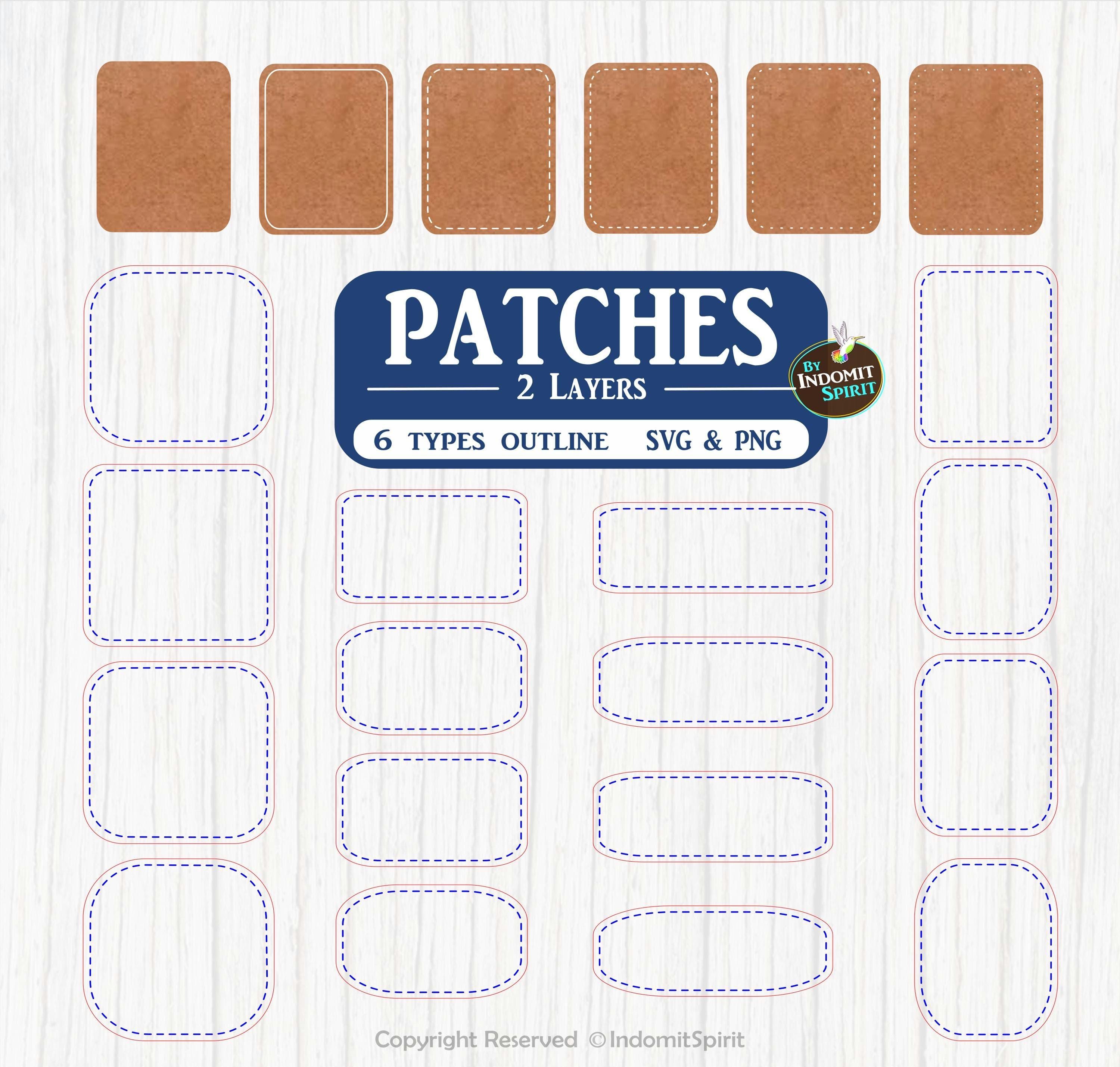 2 Layers Patch Svg & Png / Laser Cutting Patches / Square Patches ...