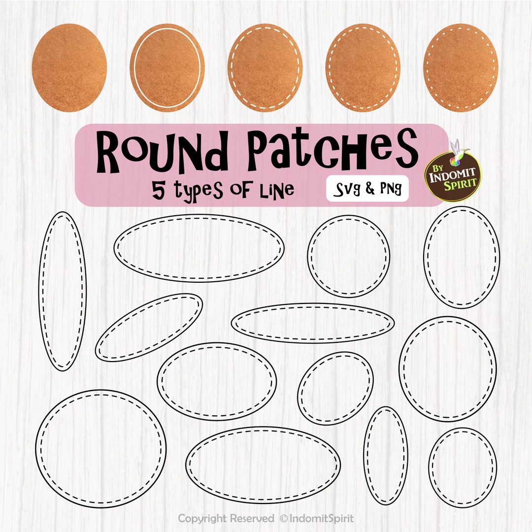 Round Patch Svg & Png /dotted Outline Svg / Patches Leather Png / Hat ...