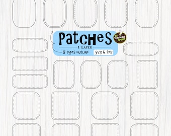 Patch SVG & PNG Bundle | Dotted Outline, Rounded Corners (digital ...