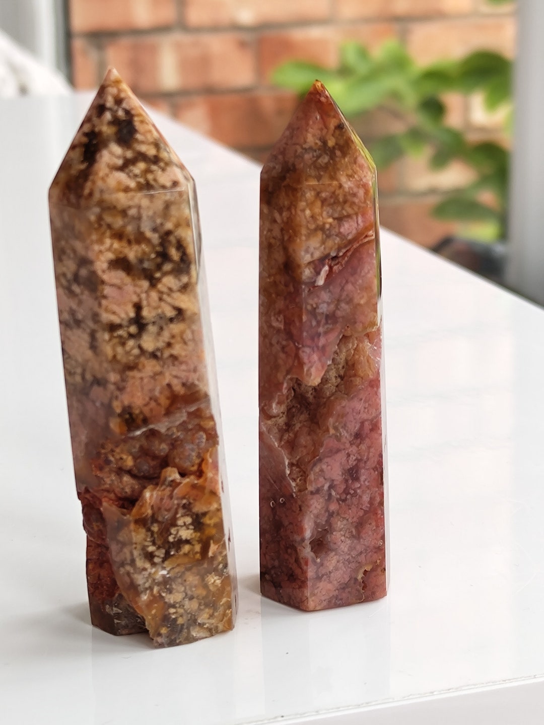 Pink Roe Agate Towers - Etsy