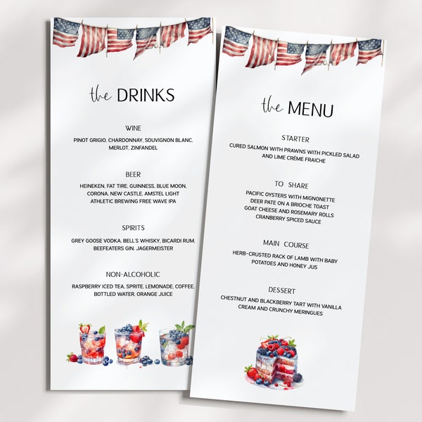 Menu Template With Flags - Etsy