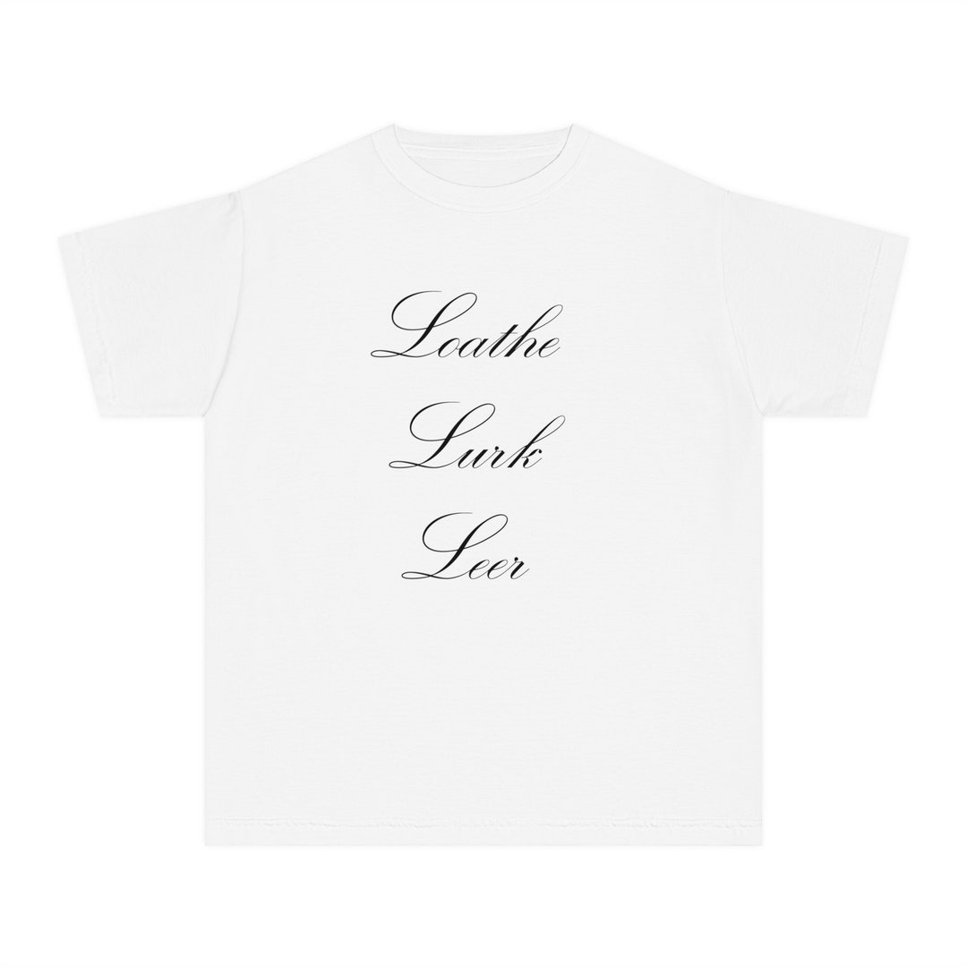 Baby Tee, Live Laugh Love Parody, Loathe Lurk Leer, Y2K, Graphic, Meme ...