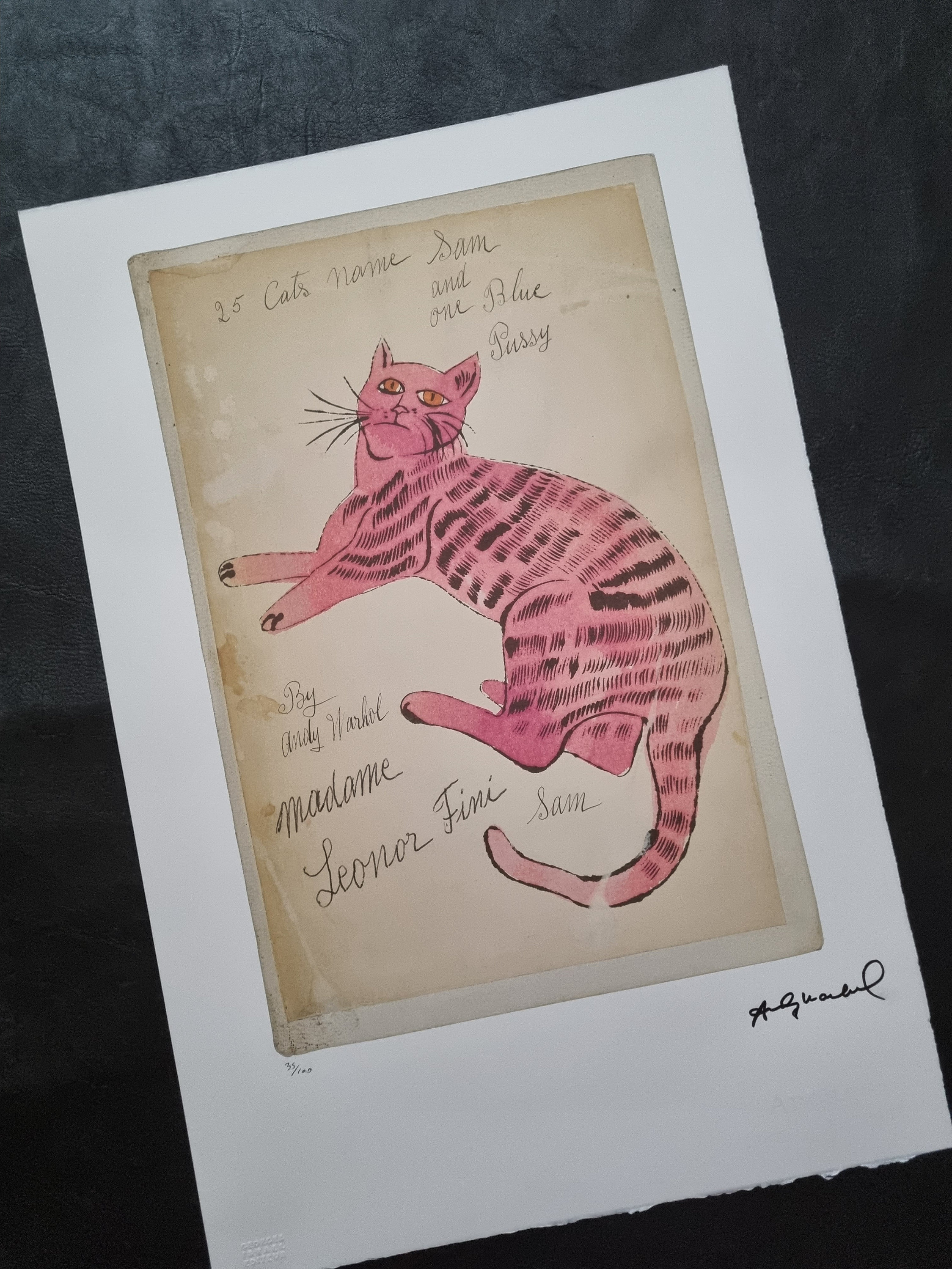 Andy Warhol cat Lithographic Reproduction, 100 Copies, Certified ...