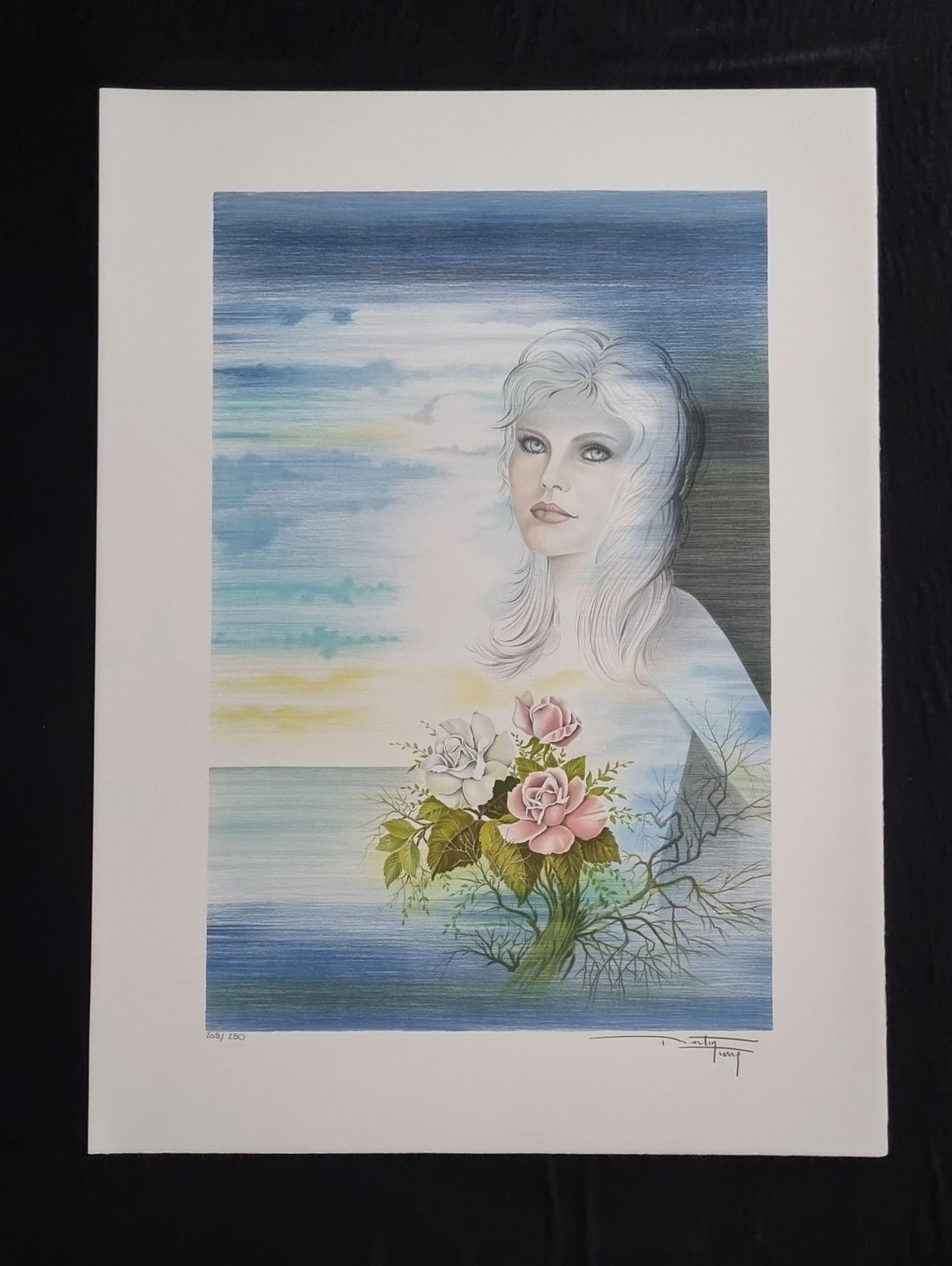 Pierre Bertin les Roses Lithograph Numbered and Signed, Dimensions 56 X ...