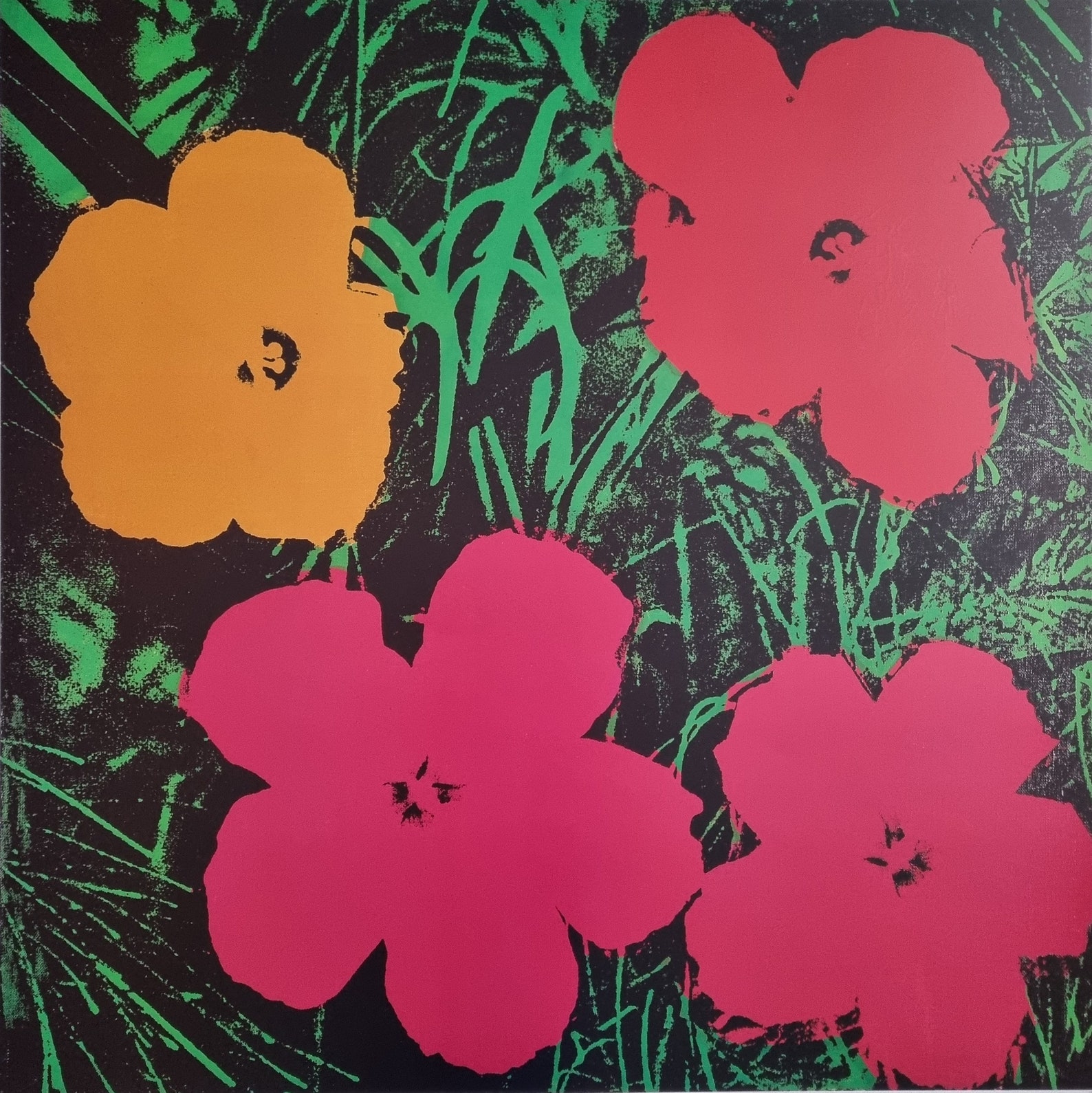 Andy Warhol "flowers, 1964" Dimensions 90 X 90 Cm. 35.43"x35.43 ...