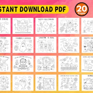 Halloween Activity Sheet (coloring Pages) | 20 Fun Pages for Kids - Etsy