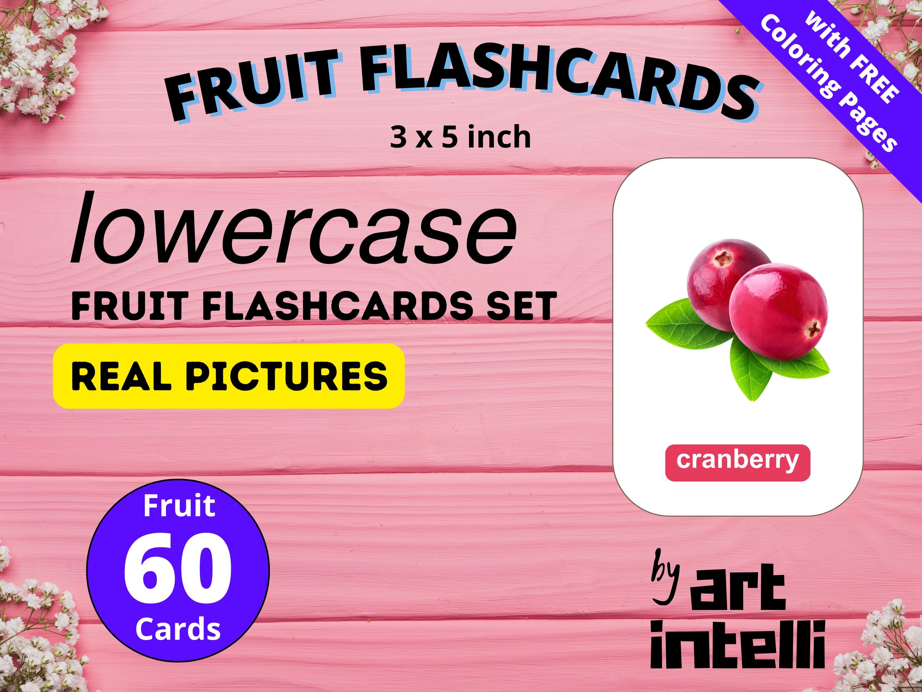 Fruit Flashcards - 60 Real Picture Cards for Montessori and Homeschool ...