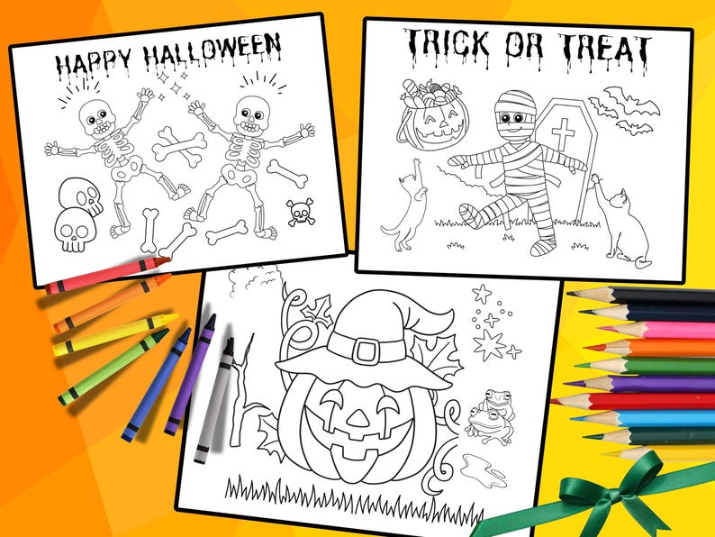 Halloween Activity Sheet (coloring Pages) | 20 Fun Pages for Kids - Etsy