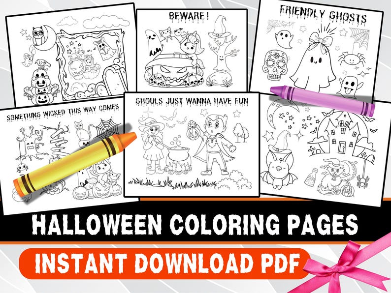 Halloween Activity Sheet (coloring Pages) | 20 Fun Pages for Kids - Etsy