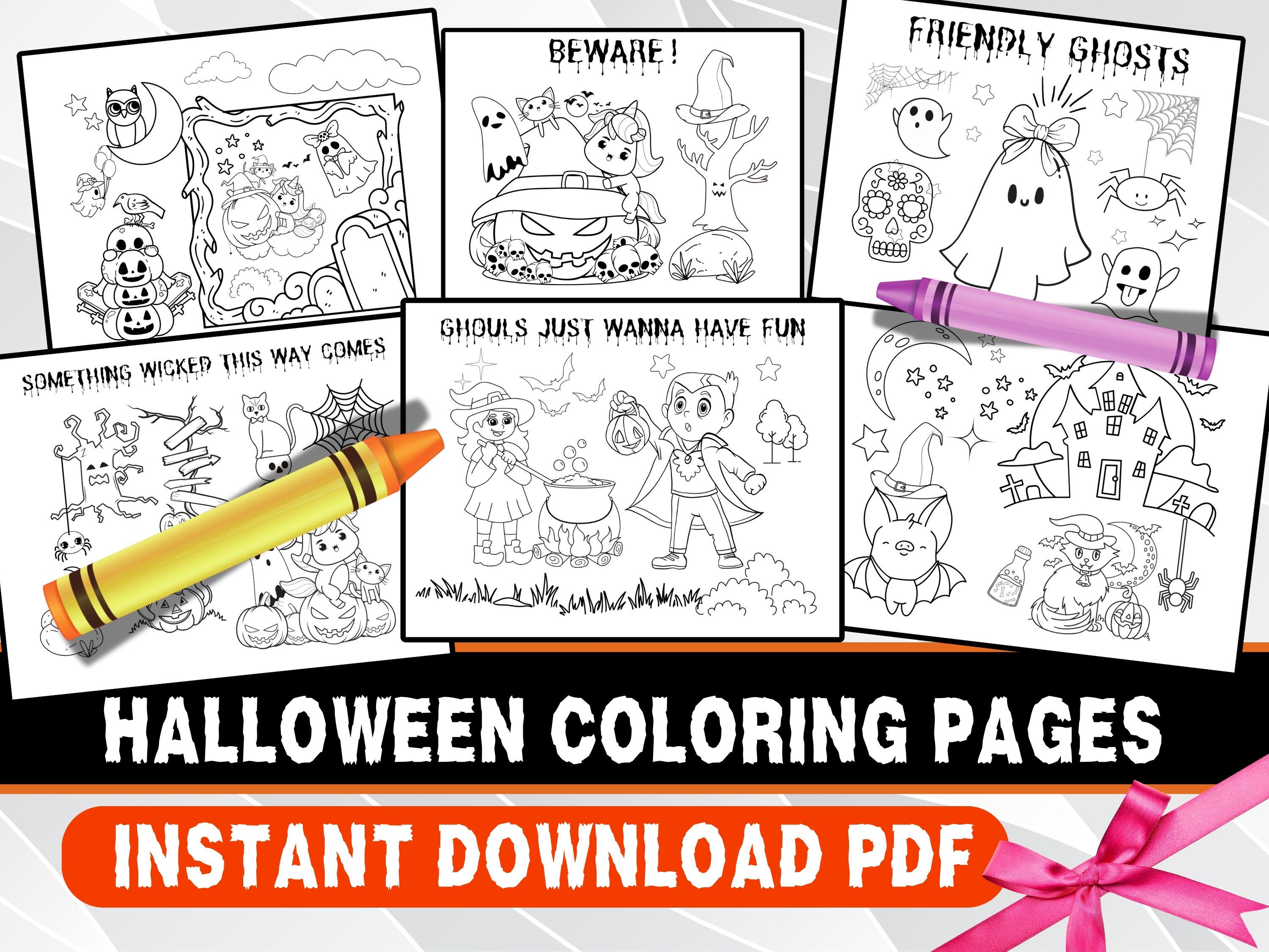 Halloween Activity Sheet (coloring Pages) | 20 Fun Pages for Kids - Etsy