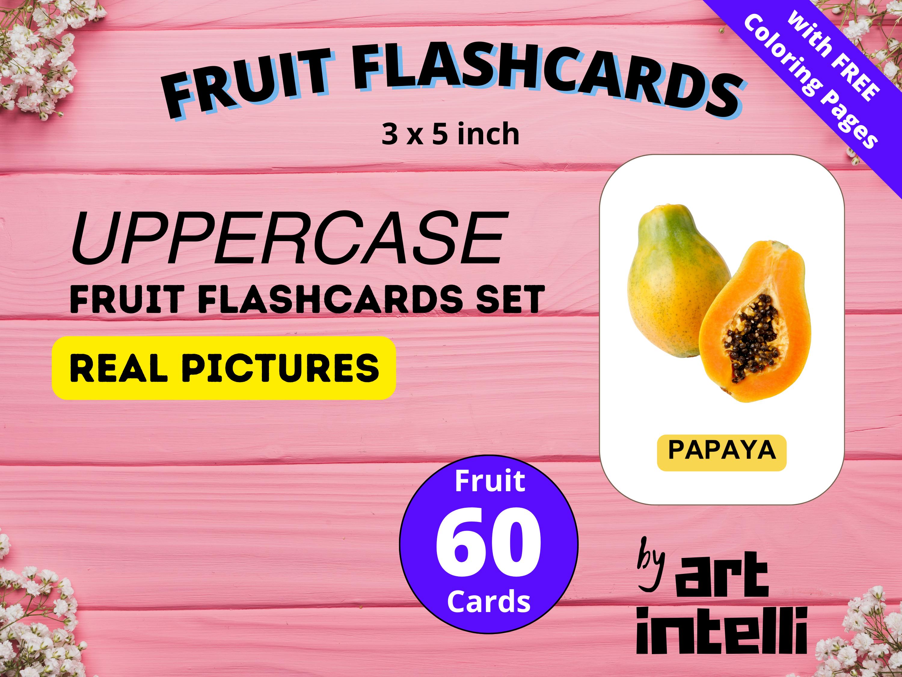 Fruit Flashcards - 60 Real Picture Cards for Montessori and Homeschool ...