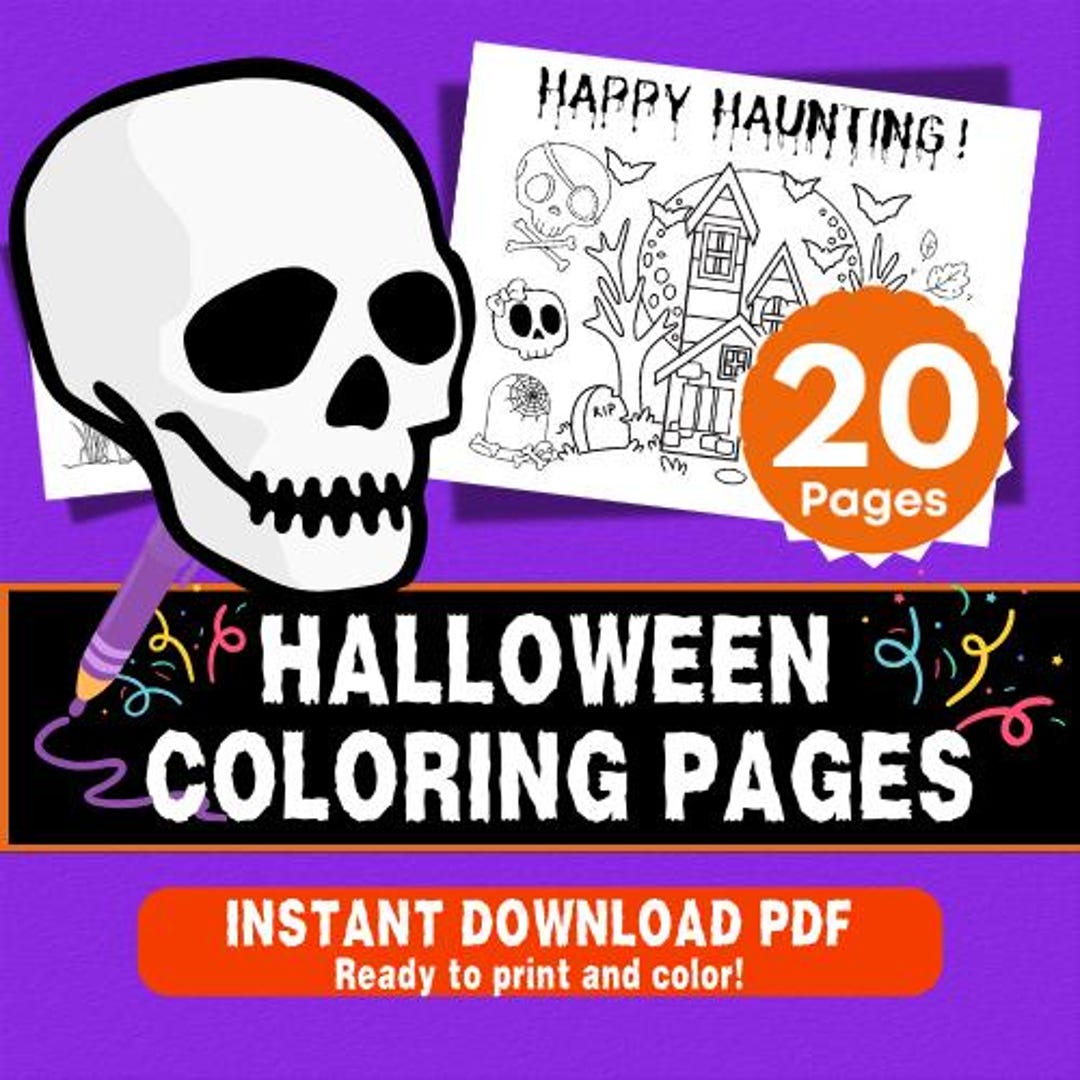 Halloween Activity Sheet (coloring Pages) | 20 Fun Pages for Kids - Etsy