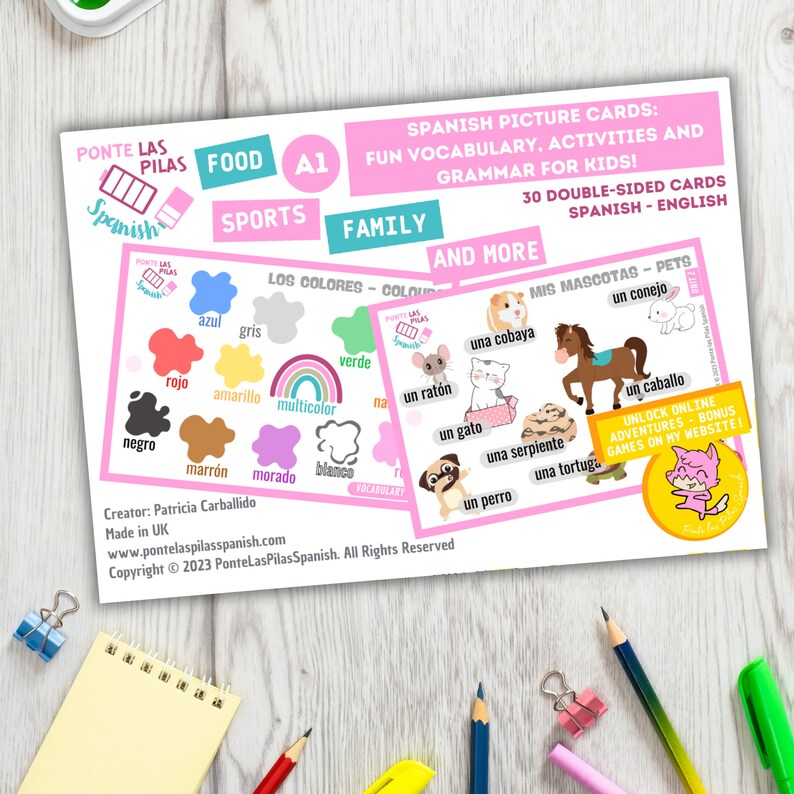 Spanish Flashcards for Year 7 | Game Cards for Children | Spanish Cards ...