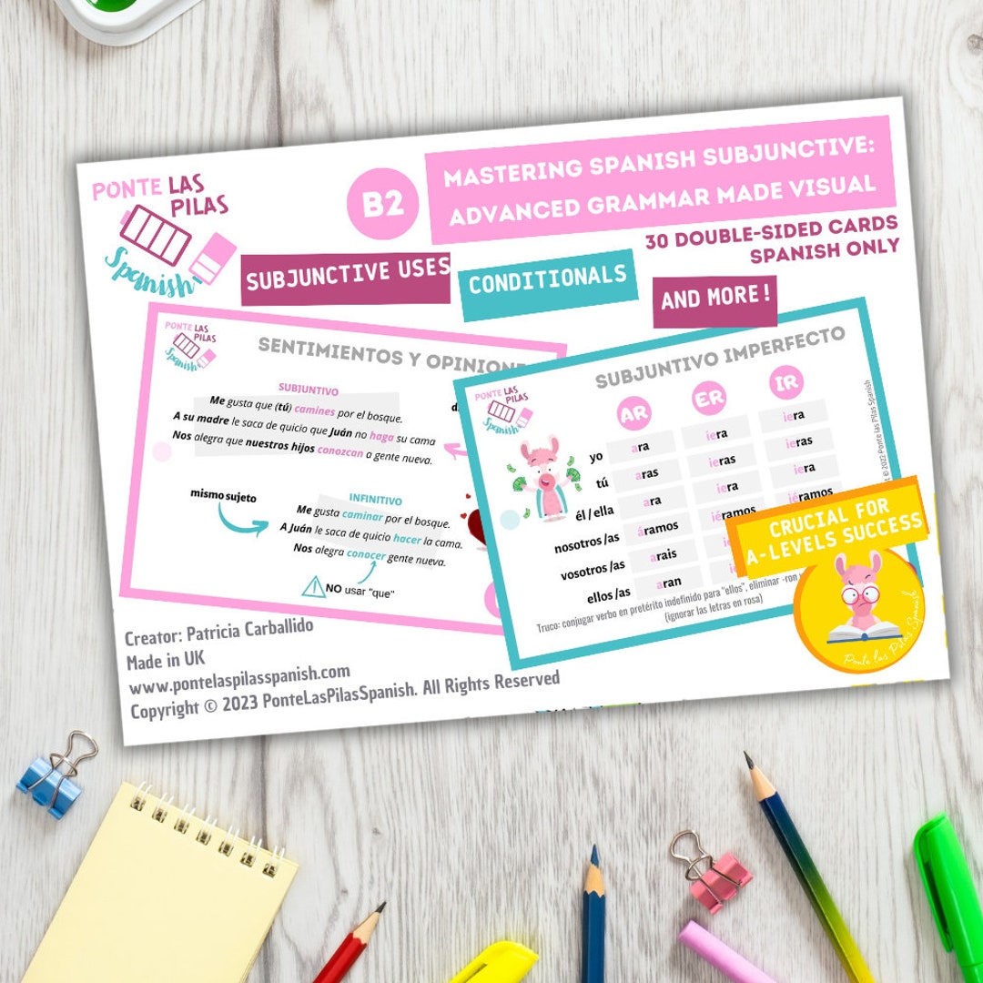 Spanish Flashcards A-level Exams Revision | Spanish Grammar | Spanish ...