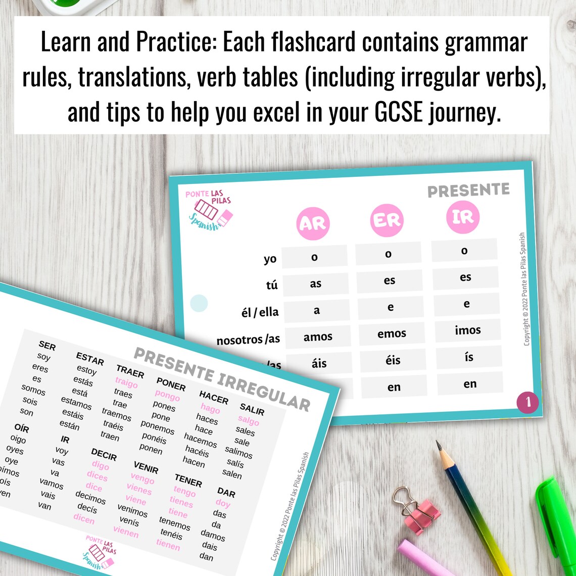 Spanish Flashcards GCSE Exams Revision | Spanish Grammar | Spanish ...