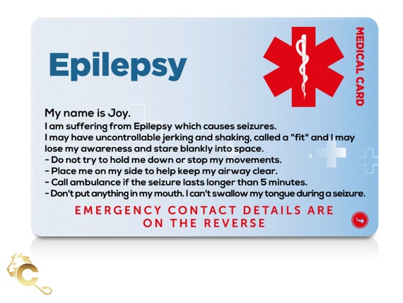 Epilepsy Awareness Medical ID Card With With Safety Breakaway - Etsy UK