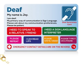 Deaf, Lip Reading Awareness Photo Medical ID Alert Card - Etsy