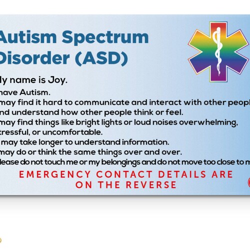 Tic Disorder Awareness Medical ID Card Safety Breakaway - Etsy