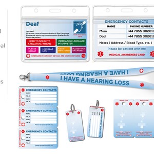 Deaf Awareness Medical Alert ID Card Safety Breakaway Lanyard Rigid ...