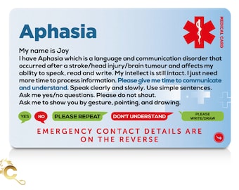 Aphasia Card - Etsy