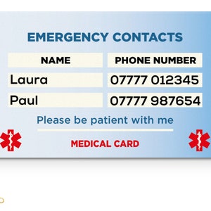 Borderline Personality Disorder BPD Awareness Medical Card Safety ...