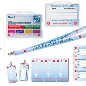Deaf Awareness Medical Alert ID Card Safety Breakaway Lanyard Rigid ...