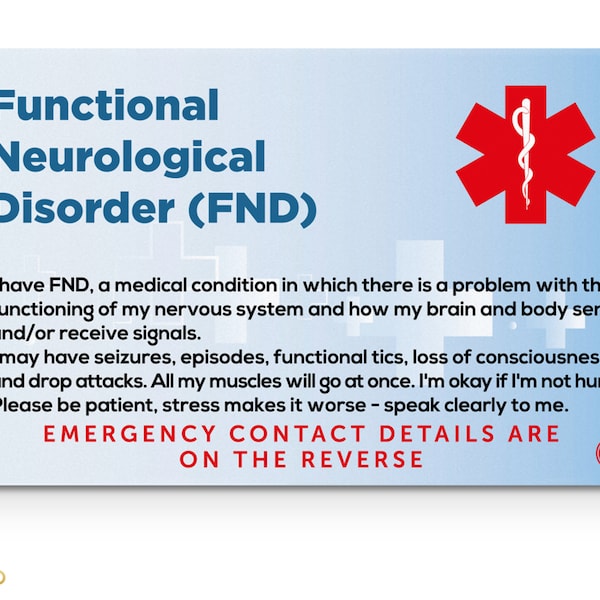 Functional Neurological Disorder Id Card - Etsy