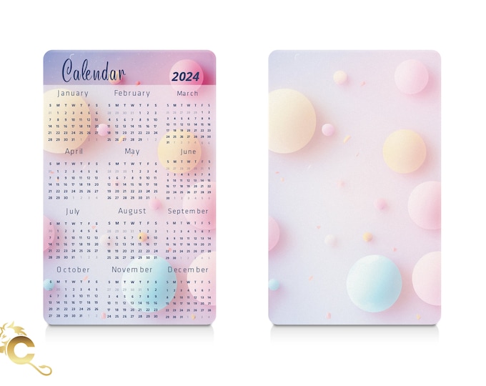 Calendar 2024 Wallet Card Credit Card Size Calendar 2024 Customisable ...