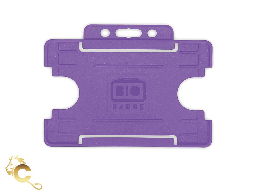 Purple ID Card Holder, Single-sided, Biodegradable, Open-faced ID Card ...