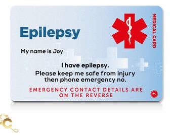 Epilepsy Medical ID Card With Lanyard and Cardholder - Etsy