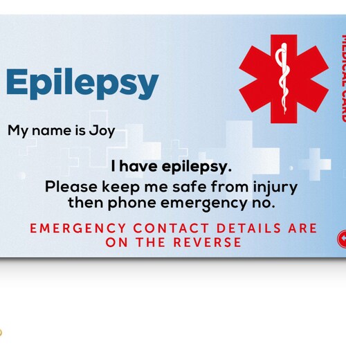 Epilepsy Awareness Medical ID Card With With Safety Breakaway - Etsy