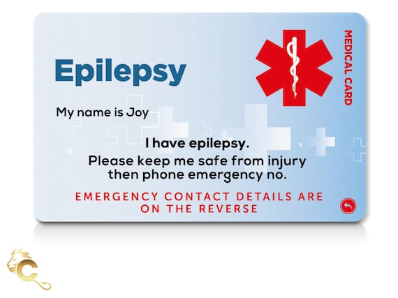 Epilepsy Awareness Medical ID Card With With Safety Breakaway | Etsy