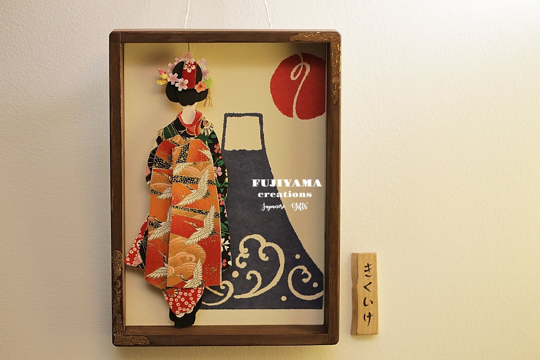 Handmade Japanese Geisha Maiko Wall Art,chiyogami Kimono Girl Wall Art ...