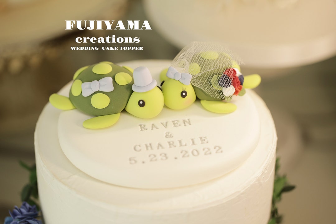 Turtle Wedding Cake Topper,ocean Theme Wedding Cake Topper,,bride and ...