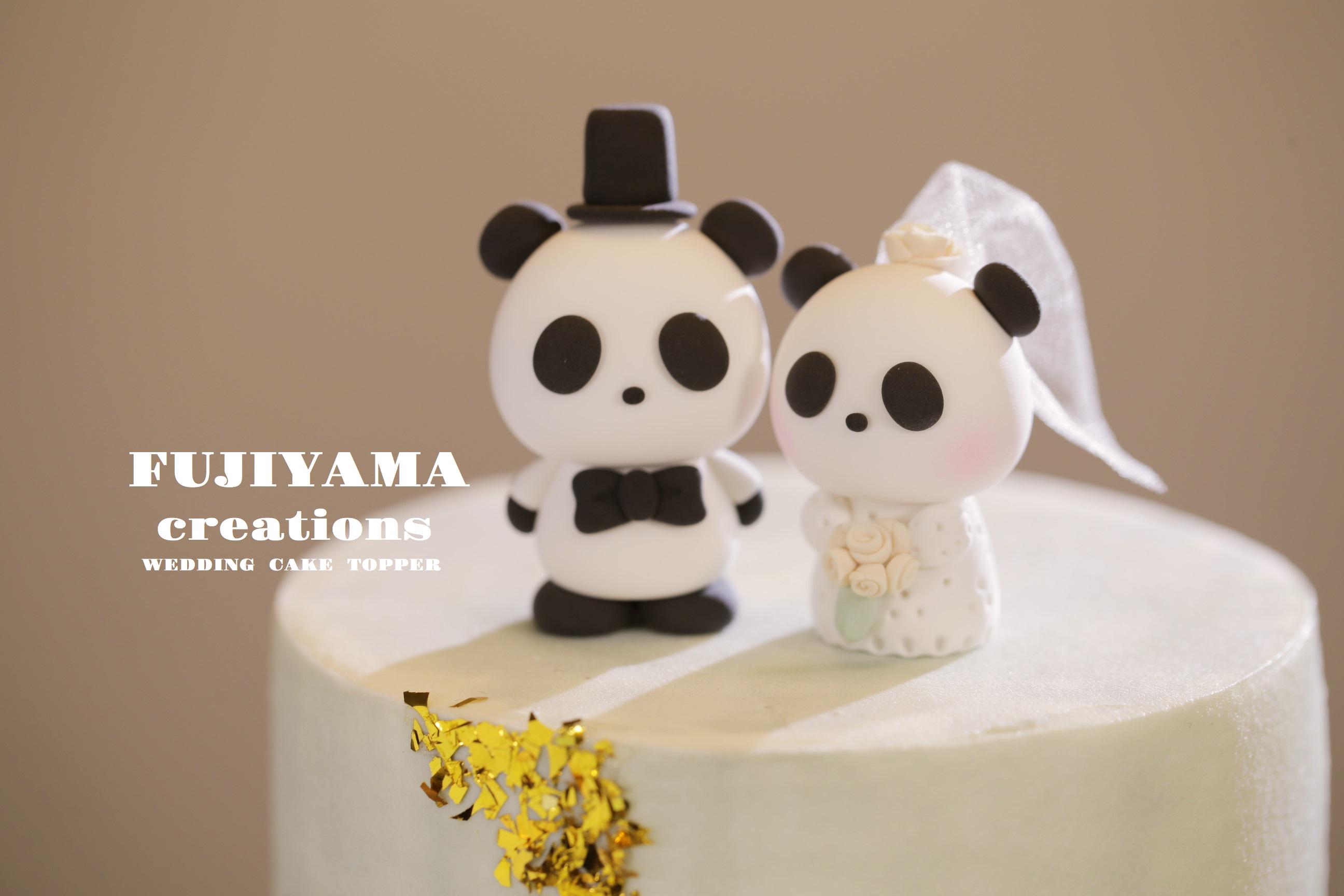 Cute Panda Wedding Cake Topper,handmade Couple Cake Topper,custom ...
