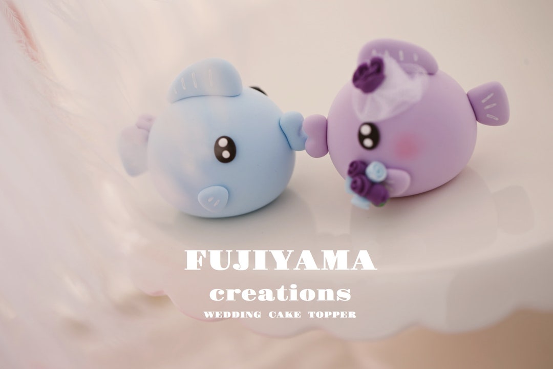 Kissing Fish Wedding Cake Topper,fish Bride and Groom Cake Topper,fish ...