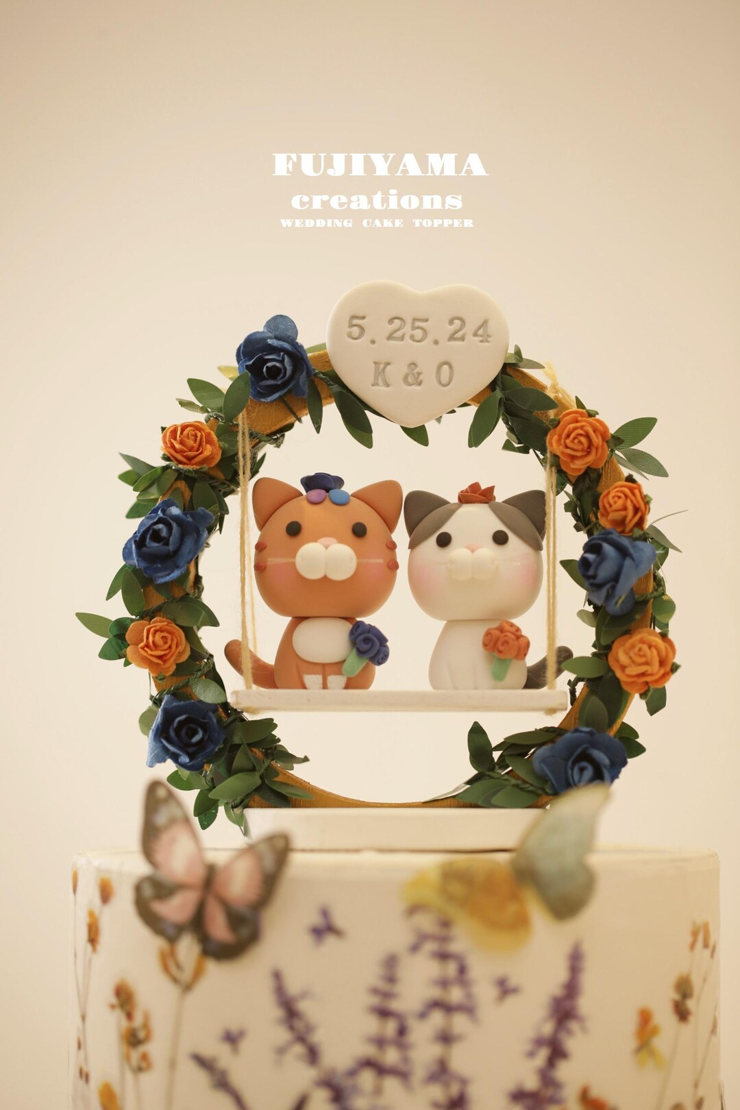 Kitty Wedding Cake Topper,tabby Cat Cake Topper,calico Cat Cake Topper ...