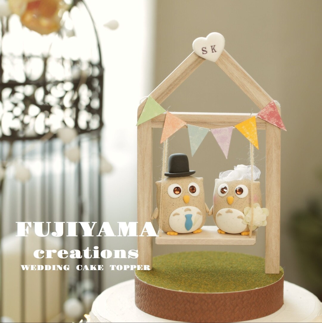 Owls Couple Wedding Cake Topper,custom Bride and Groom Cake Topper,love ...