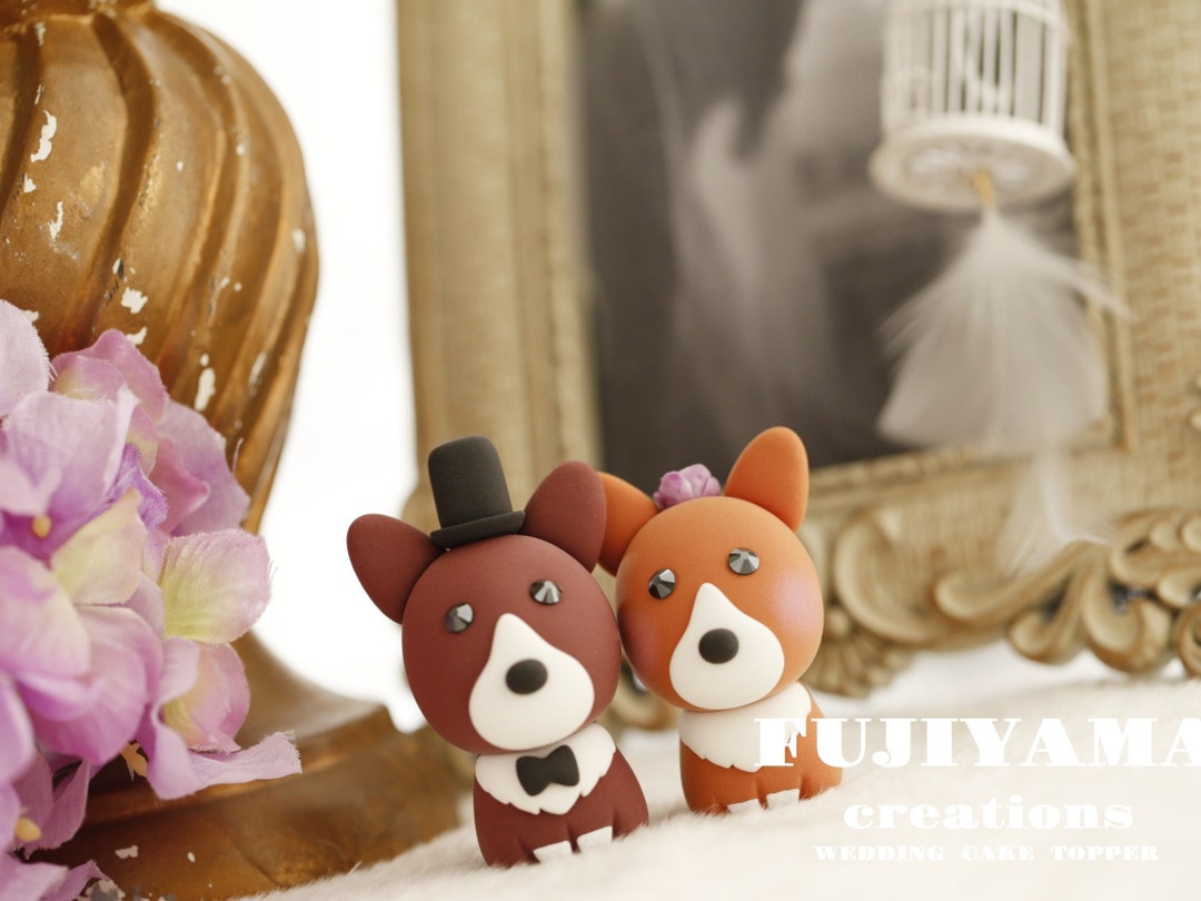 Corgi Couple Wedding Cake Topper,custom Corgi Cake Topper,pembroke ...