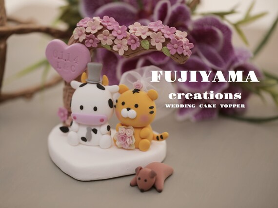 Topper de pastel de vaca y tigre topper de pastel Chiness - Etsy México