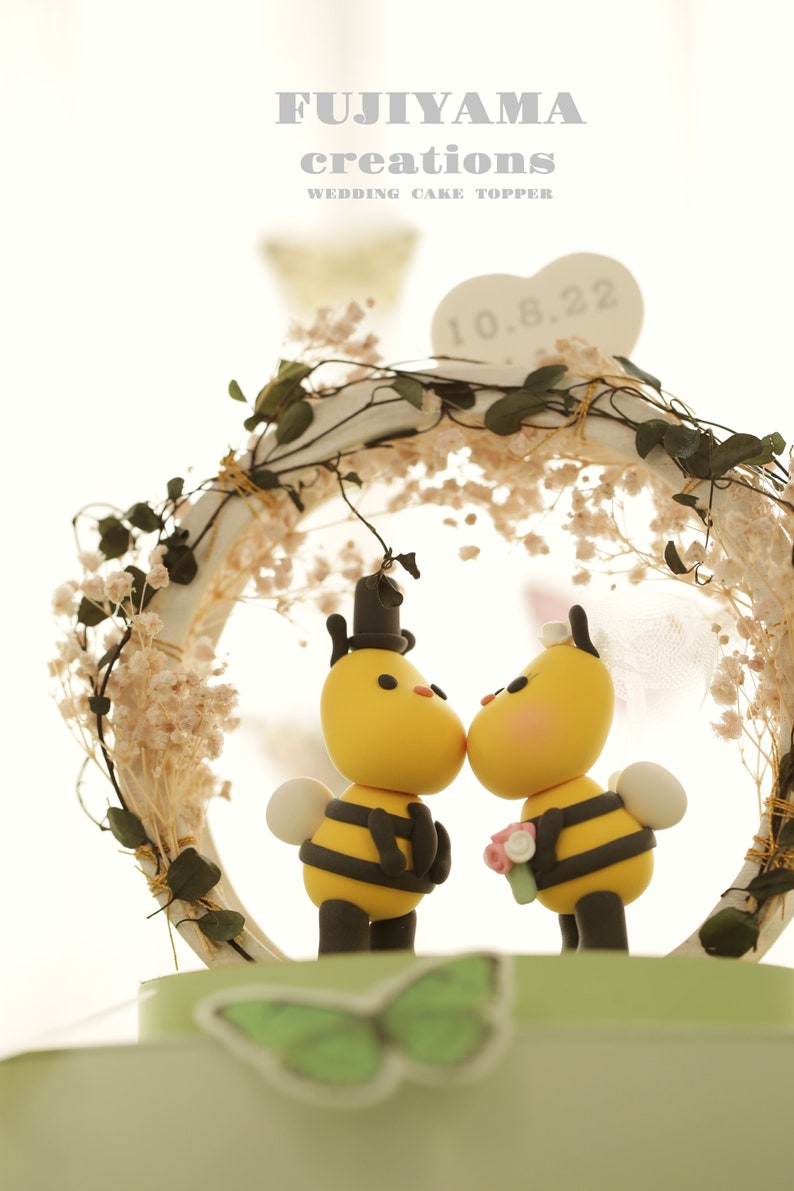 Kissing Bees Wedding Cake Topperbee Cake Topperladybug Cake - Etsy