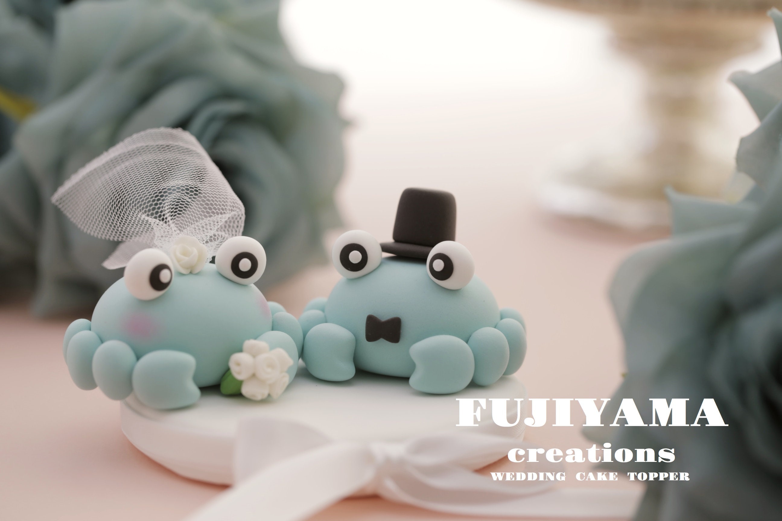 Crab Wedding Cake Topper,crab Bride and Groom Cake Topper,handmade ...