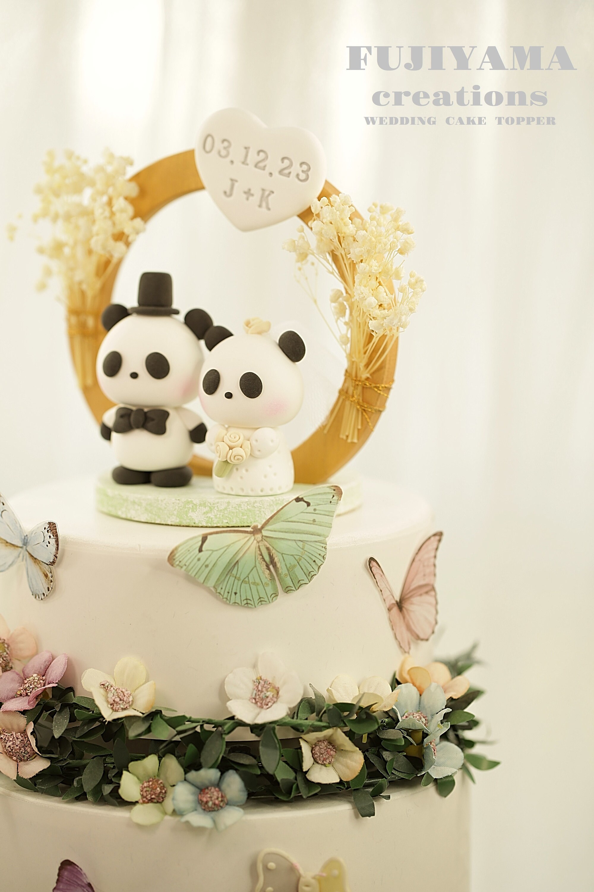 Cute Panda Wedding Cake Topper,handmade Couple Cake Topper,custom ...