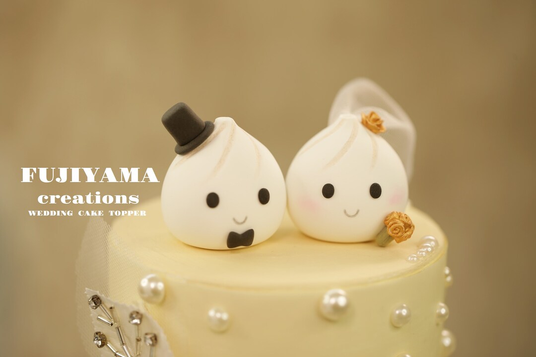 Cute Bao Wedding Cake Topper,handmade Couple Cake Topper,custom Cake ...